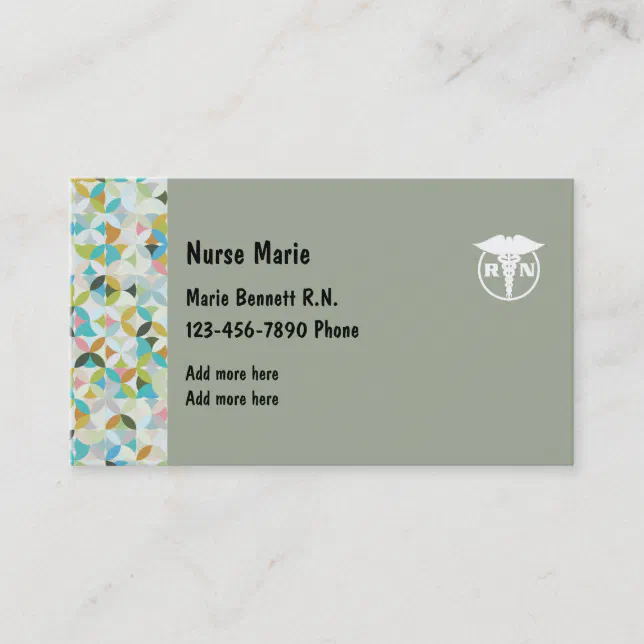 Registered Nurse Stylish Businesscards Business Card | Zazzle