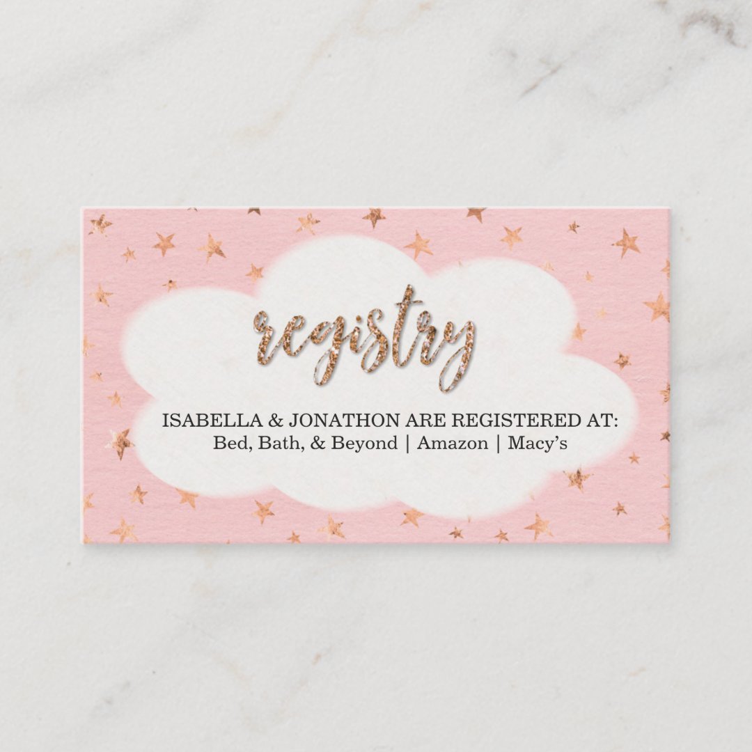 Registry Insert for Girl's Baby Shower Invitation | Zazzle