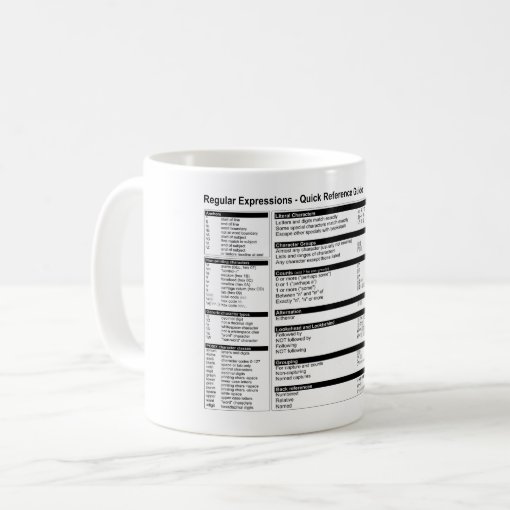 Regular Expressions - Quick Reference Mug | Zazzle