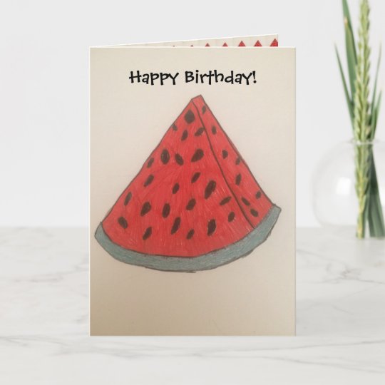 Regular watermelon happy birthday greeting card | Zazzle.com