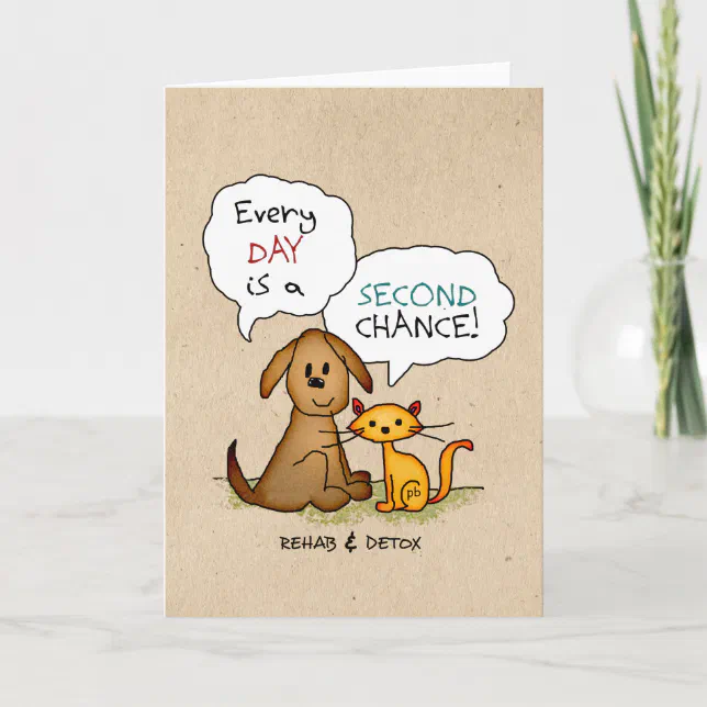 Rehab & Detox Cartoon: Recovery Sobriety DrugFree Card | Zazzle