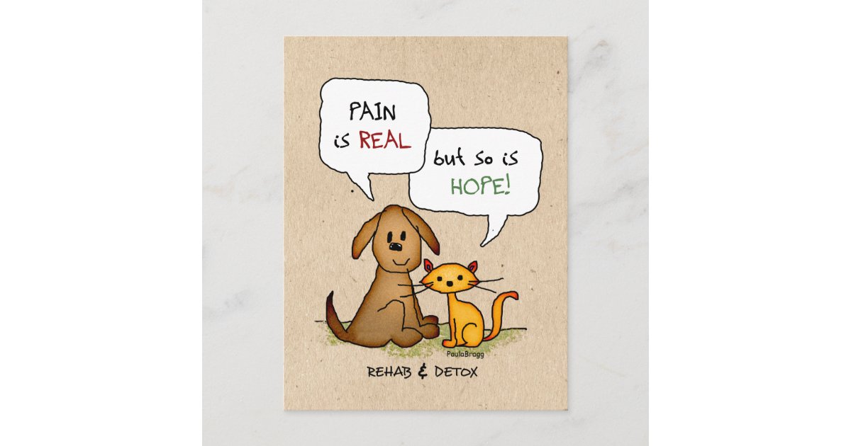Rehab & Detox Cartoon: Recovery Sobriety DrugFree Postcard | Zazzle