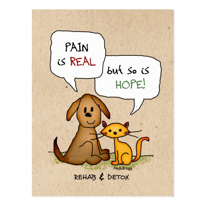 Rehab & Detox Cartoon: Recovery Sobriety DrugFree Postcard | Zazzle.com