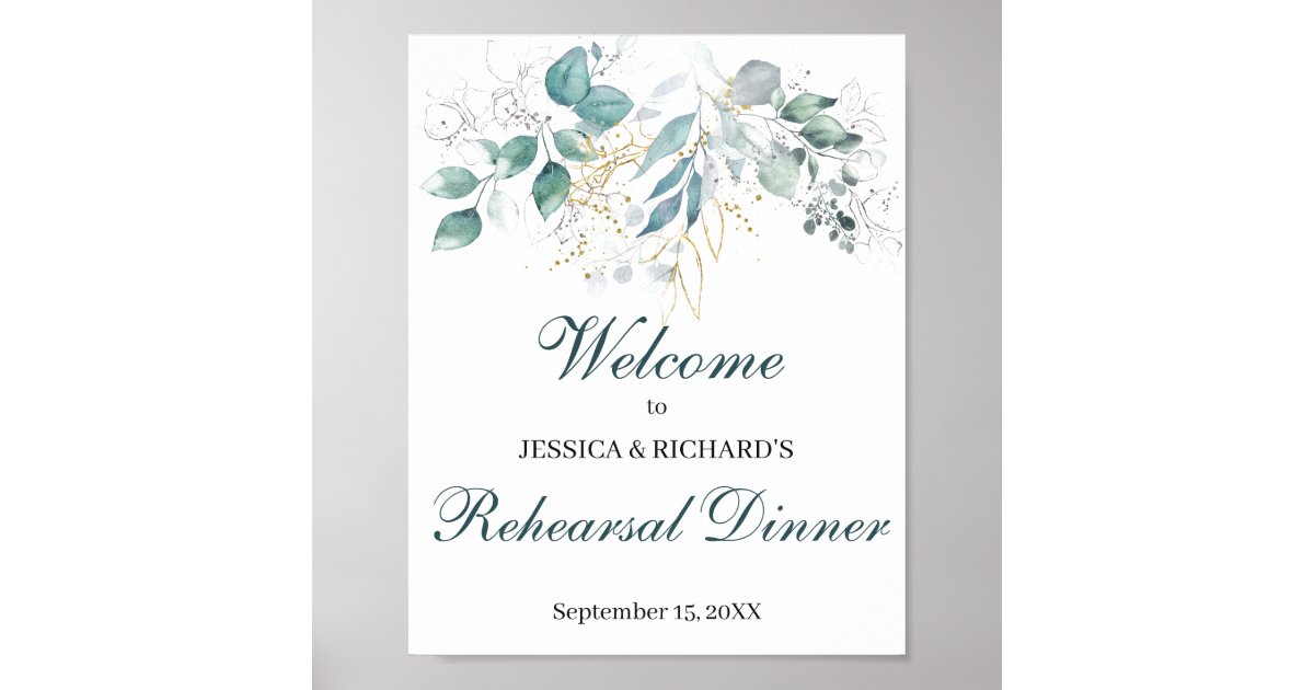 Rehearsal Dinner Welcome Poster Sign | Zazzle