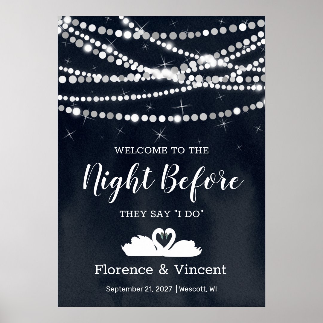 Rehearsal Dinner Welcome to the Night Before Poster | Zazzle