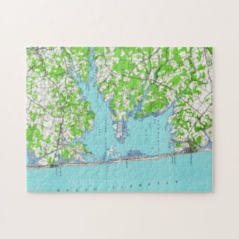 Rehoboth Beach & Bethany Beach Delaware Map (1938) Jigsaw Puzzle | Zazzle