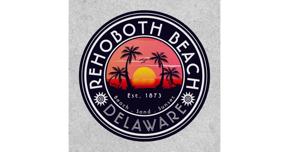 Rehoboth Beach Delaware Palm Trees Vintage 80s Patch | Zazzle