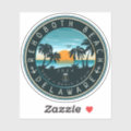 Rehoboth Beach Delaware Sunset Retro Souvenir 80s Sticker | Zazzle