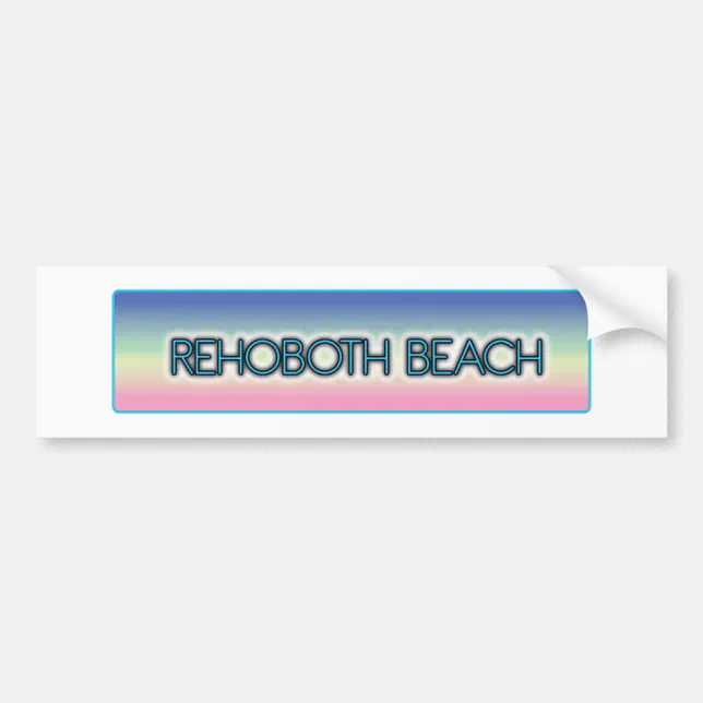 Rehoboth Beach Pastel Rainbow Style 1 Bumper Sticker | Zazzle