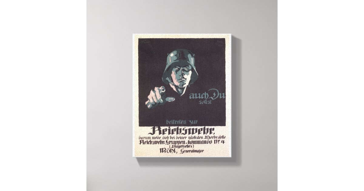 Reich Army Propaganda Poster Canvas Print | Zazzle