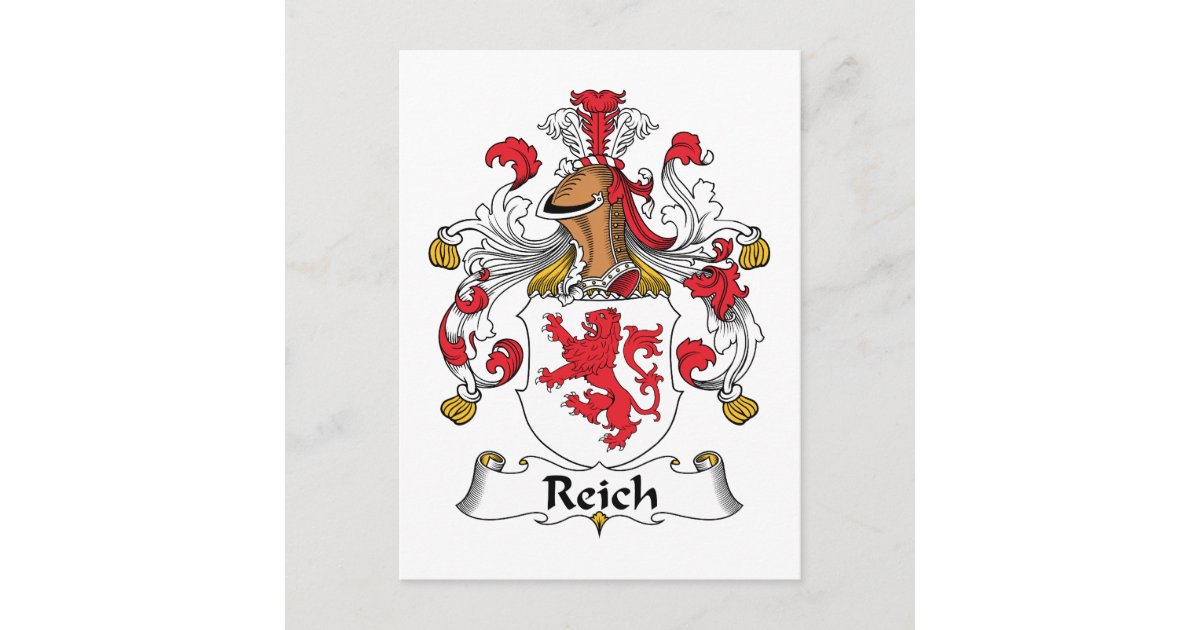 Reich Family Crest Postcard | Zazzle