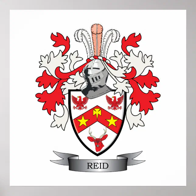 Reid Family Crest Coat of Arms Poster | Zazzle