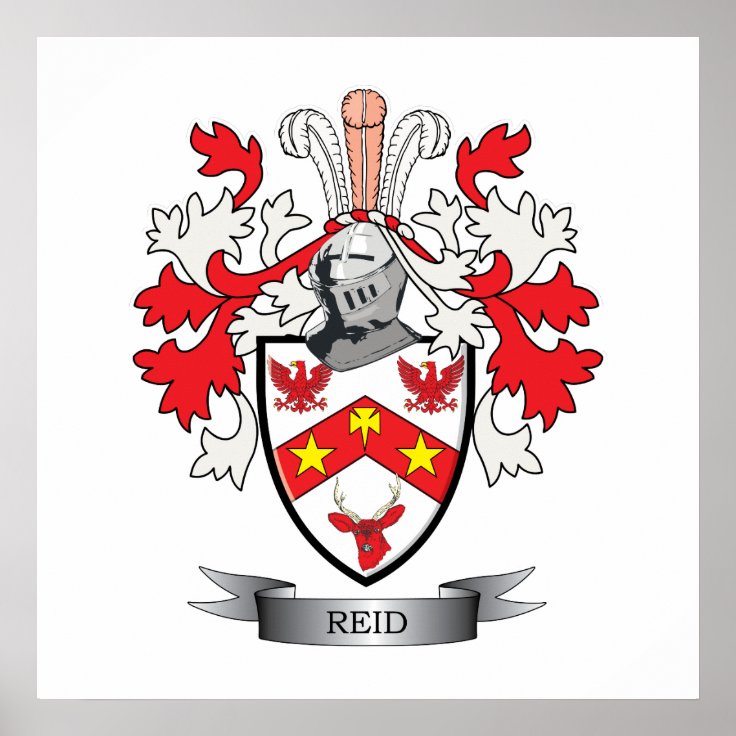 Reid Family Crest Coat of Arms Poster | Zazzle