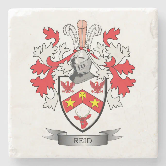 Reid Family Crest Coat of Arms Stone Coaster | Zazzle
