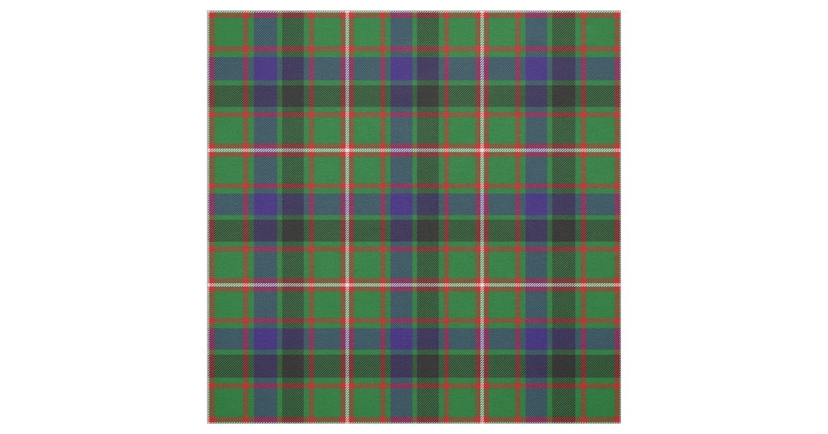 Reid Tartan Print Fabric | Zazzle