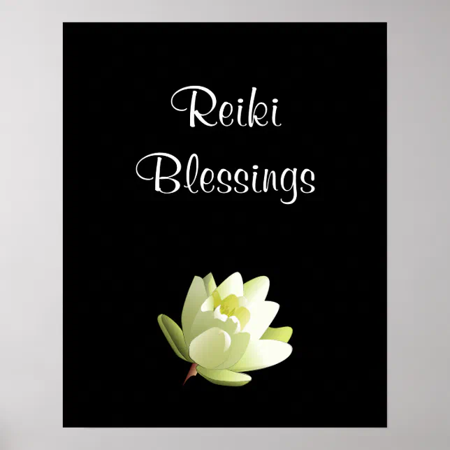 Reiki Blessings white Lilly Poster | Zazzle