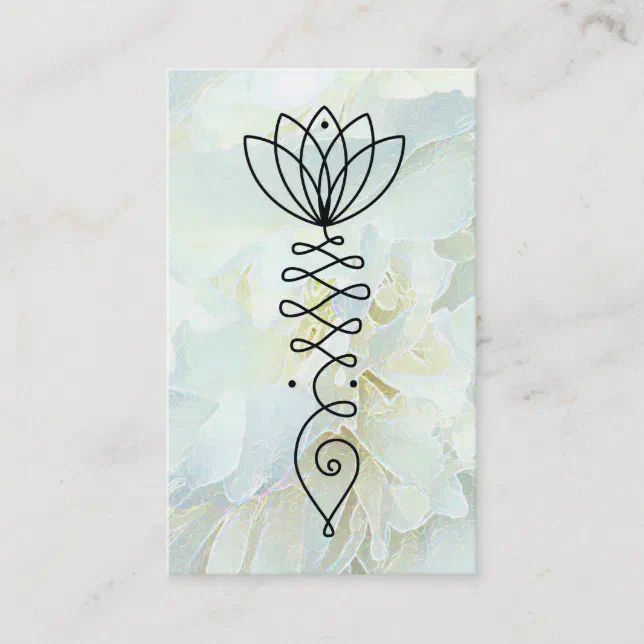 Reiki Floral Heart Lotus Peony Flower Yoga Business Card | Zazzle