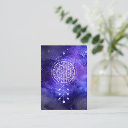Reiki Flower of Life Yoga Astrology Universe Business Card | Zazzle