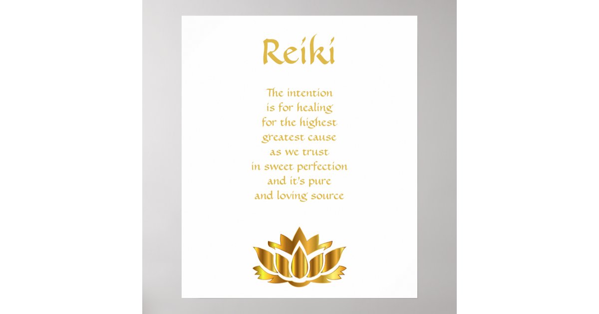 Reiki Gold Lotus flower Poster | Zazzle