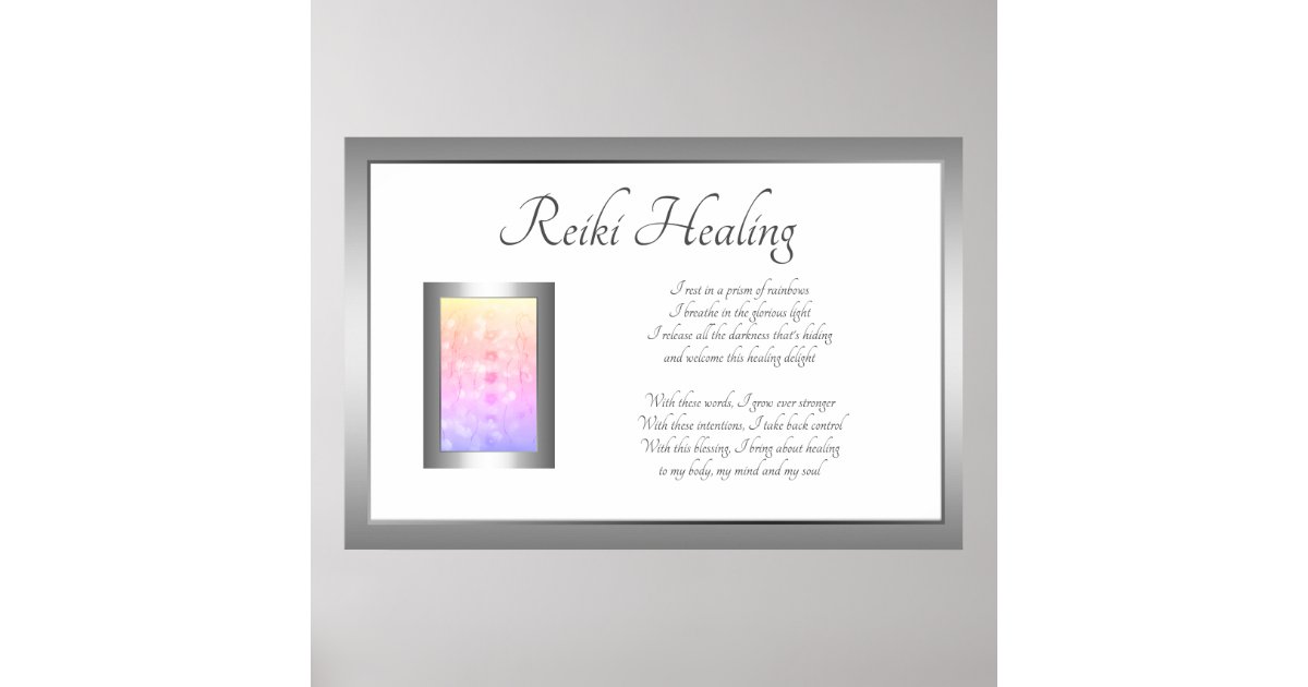 Reiki Healing Poem Art design Poster | Zazzle