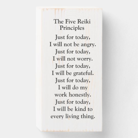 Reiki, Just for Today Box Sign, Black Lettering | Zazzle.com