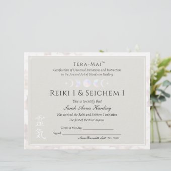 Reiki Master Certificate of Completion Award | Zazzle