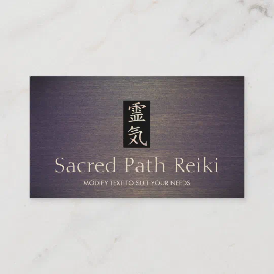 Reiki Master Gold Hanko Symbol Wood Business Card | Zazzle.com