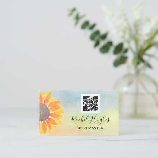 Reiki Master QR Code Colorful Business Card | Zazzle