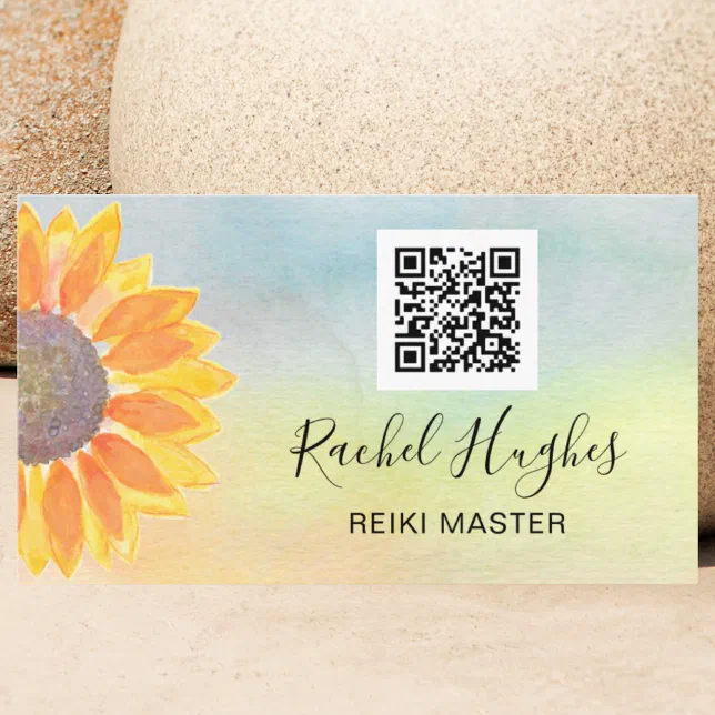 Reiki Master QR Code Colorful Business Card | Zazzle