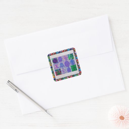 Reiki n Karuna Healing Sign 12 V24 Square Sticker | Zazzle