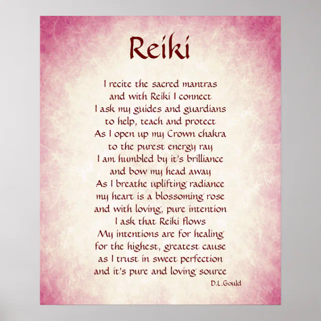'Reiki' poem art poster | Zazzle