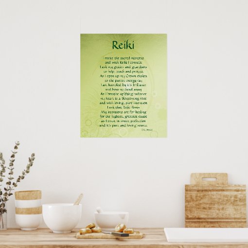 'Reiki' poem art poster | Zazzle