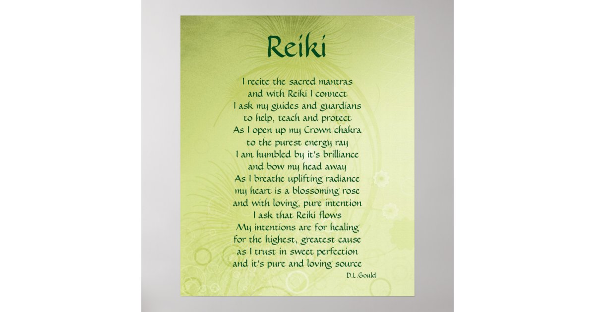 'Reiki' poem art poster | Zazzle