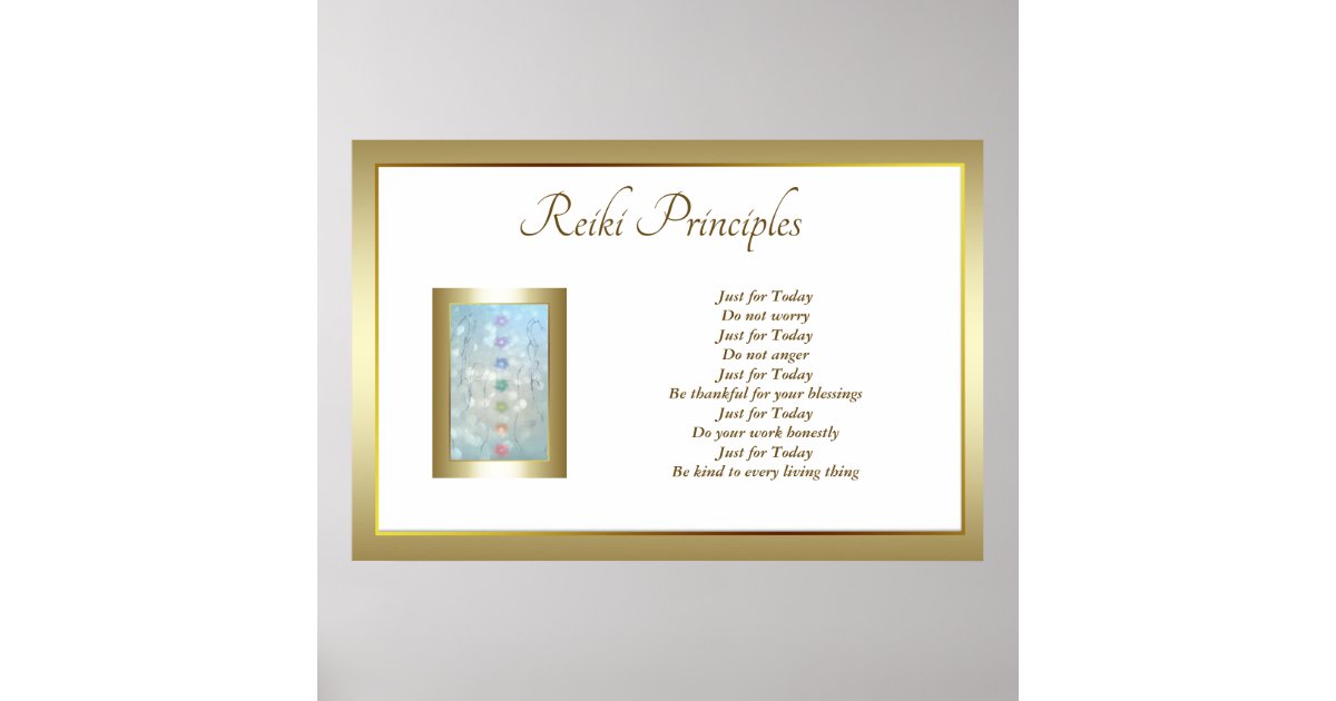 Reiki Principles Healing Hands design Poster | Zazzle