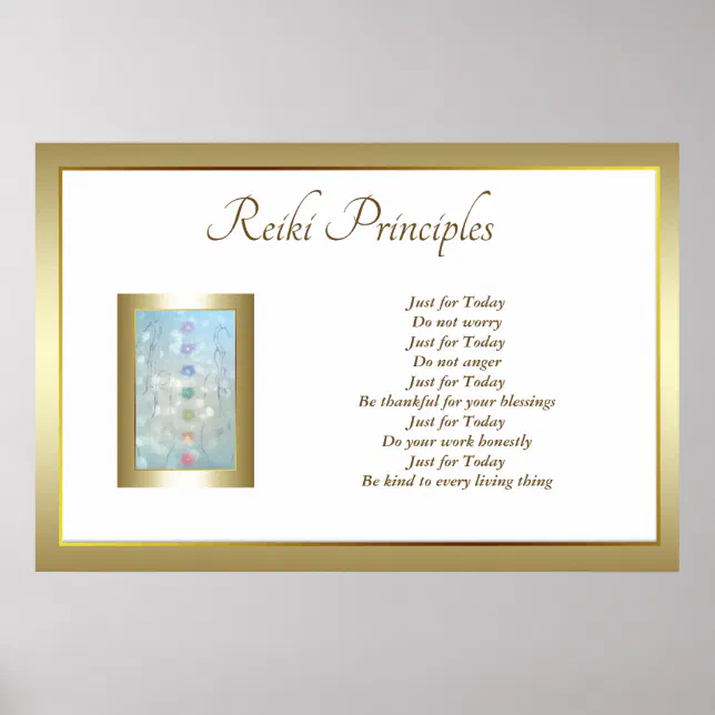 Reiki Principles Healing Hands design Poster | Zazzle