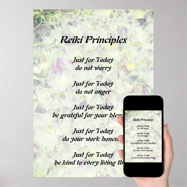 Reiki Principles Poster | Zazzle