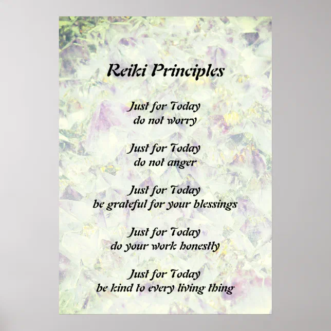 Reiki Principles Poster | Zazzle