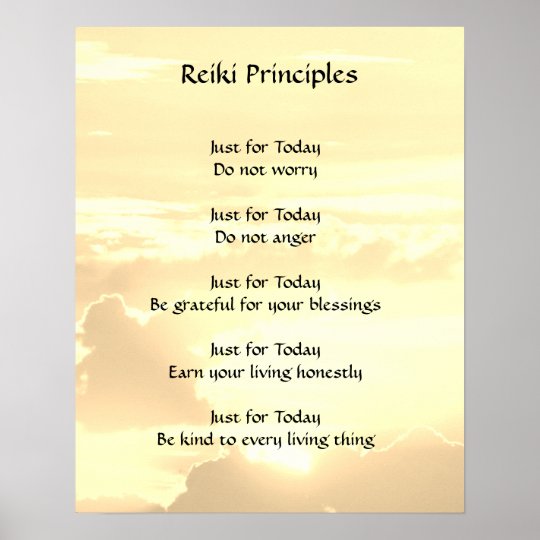 Reiki Principles Poster | Zazzle.com