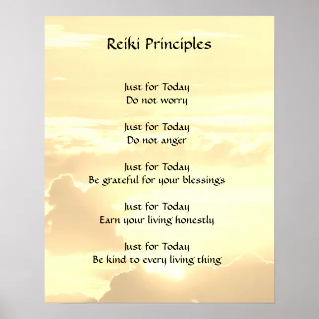 Reiki Principles Poster | Zazzle