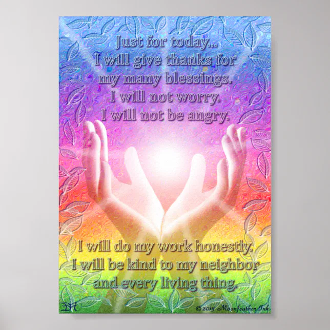 Reiki Principles Poster | Zazzle