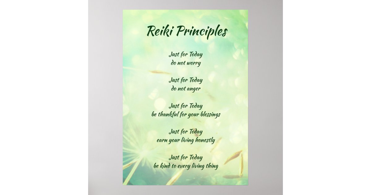 Reiki Principles Poster | Zazzle