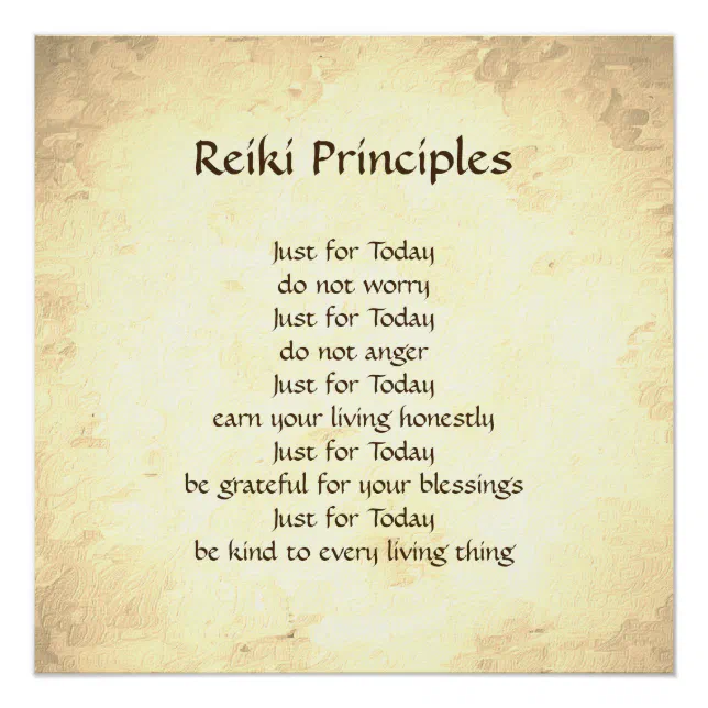 Reiki Principles Poster | Zazzle