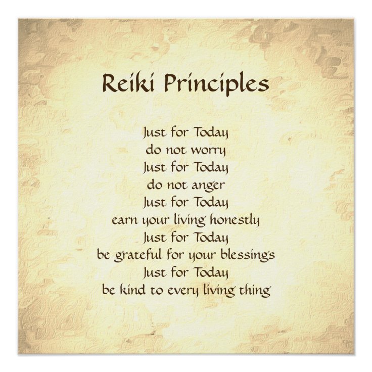Reiki Principles Poster | Zazzle