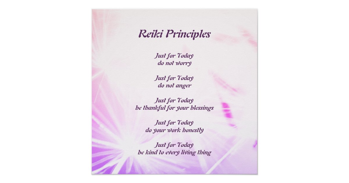 Reiki Principles Poster | Zazzle