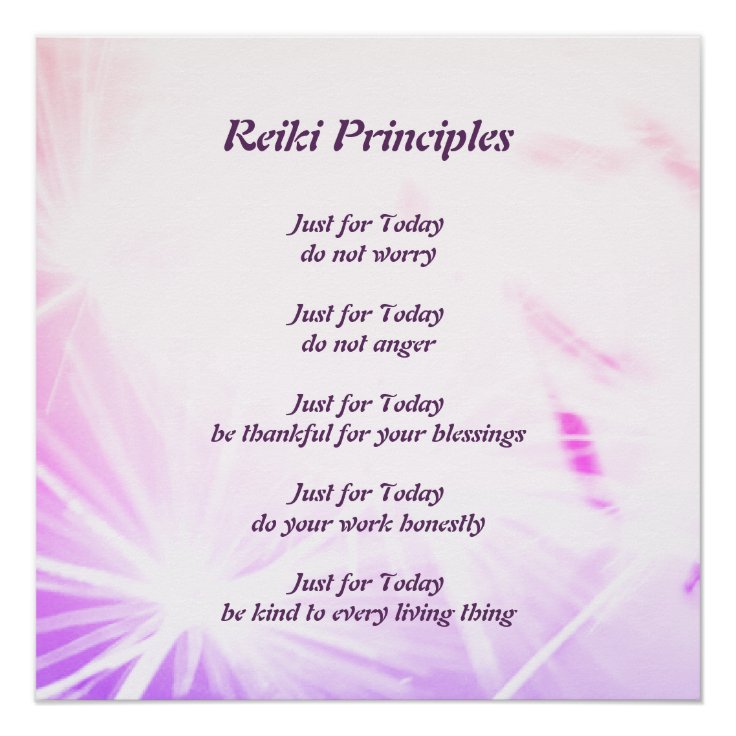 Reiki Principles Poster | Zazzle