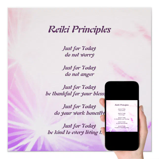 Reiki Principles Poster | Zazzle