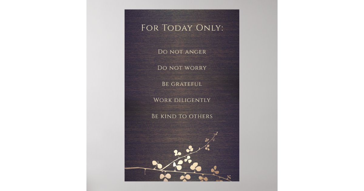 Reiki Principles, Precepts Poster | Zazzle
