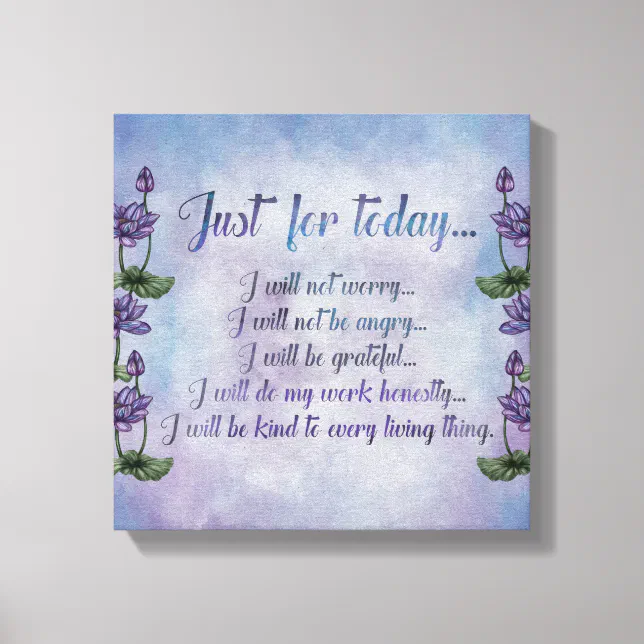 Reiki Principles -Reiki Precepts Canvas Print | Zazzle