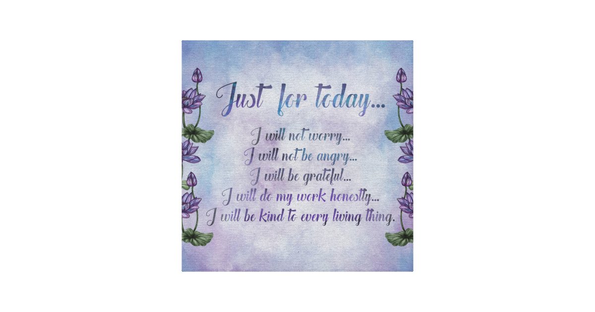 Reiki Principles -Reiki Precepts Canvas Print | Zazzle