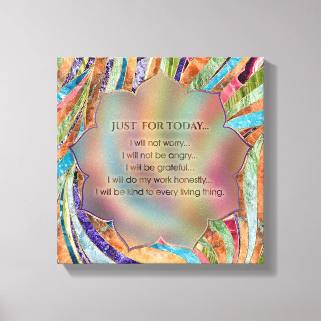 Reiki Principles - Reiki Precepts Canvas Print | Zazzle